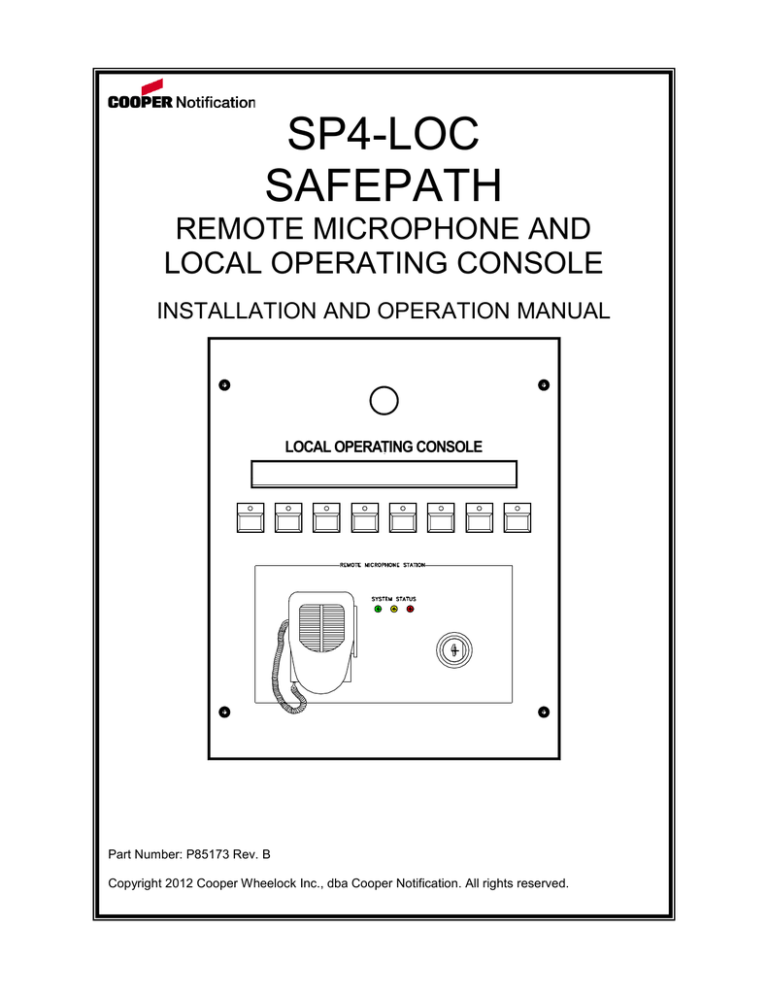 SP4-LOC SAFEPATH REMOTE MICROPHONE AND