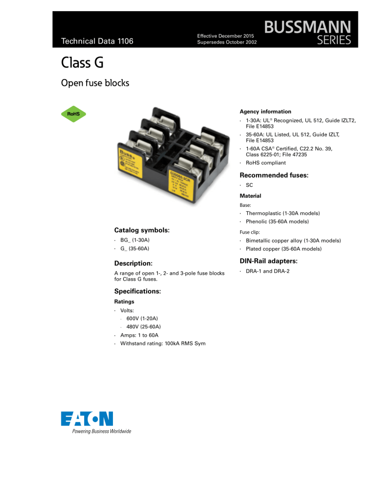 BUSSMANN Class G SERIES
