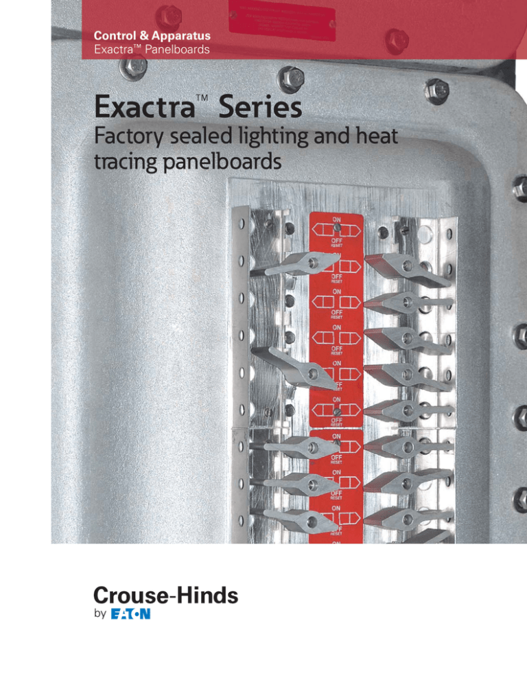 Exactra™ Series Factory sealed lighting and heat tracing panelboards ...