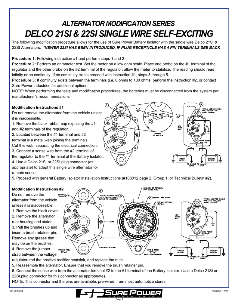Delco 3 Wire Alternator Wiring Diagram