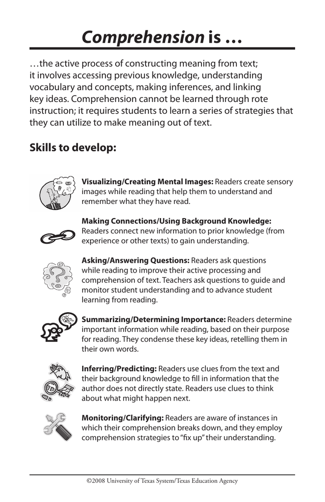 Comprehension Comprehension