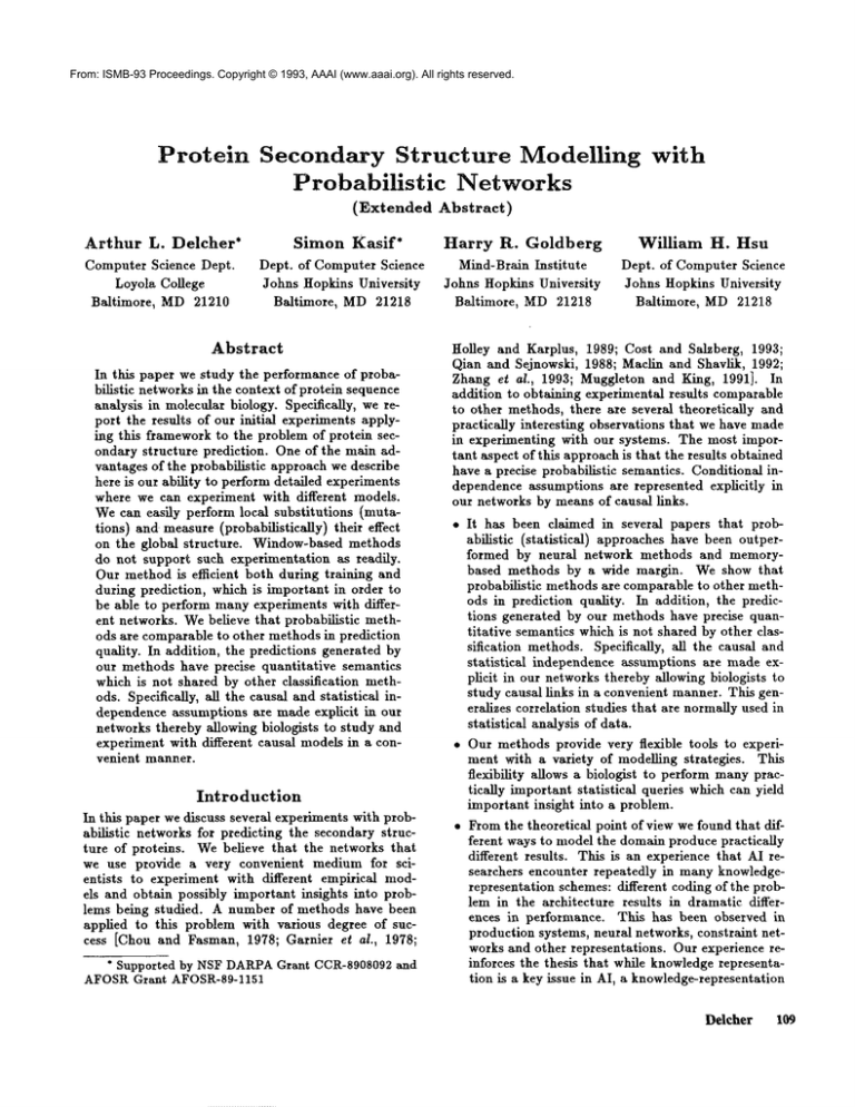 Protein Secondary Structure Modelling