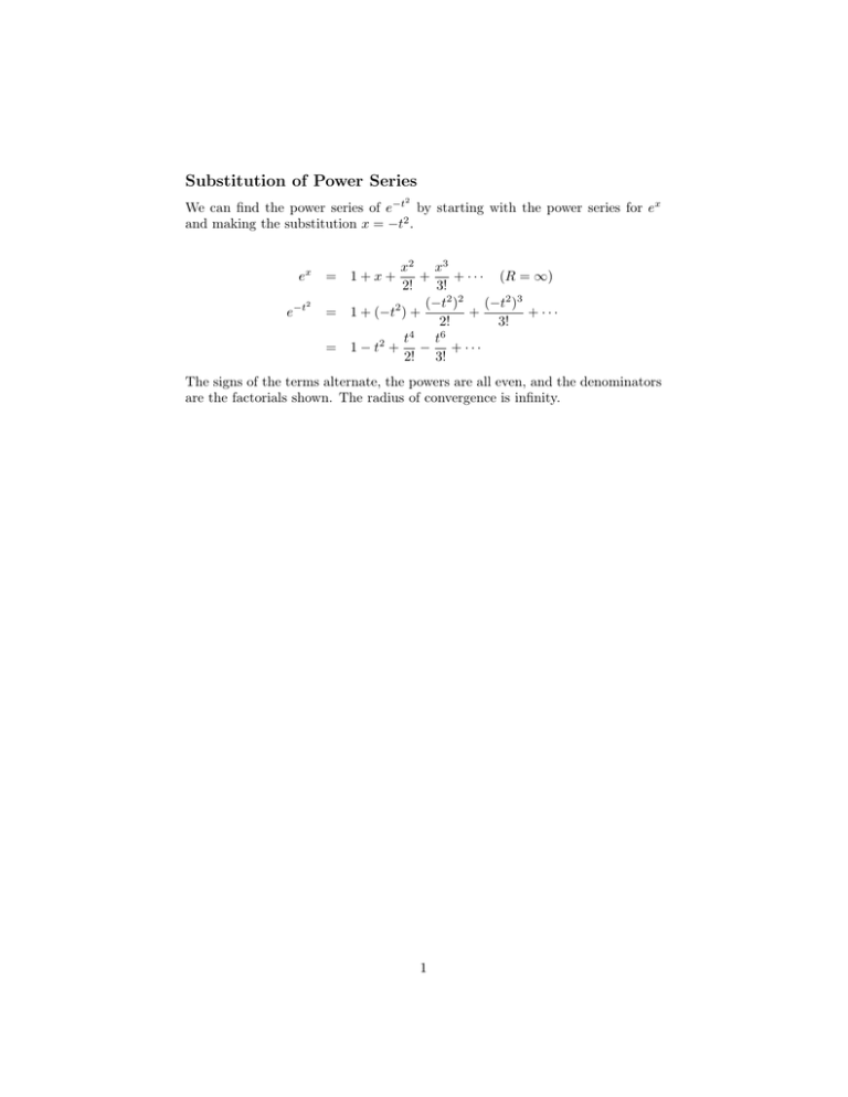 Substitution Of Power Series