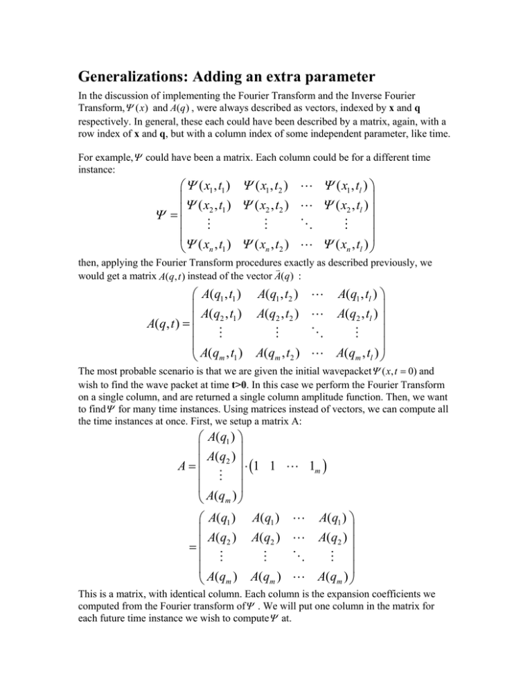 Generalizations: Adding an extra parameter