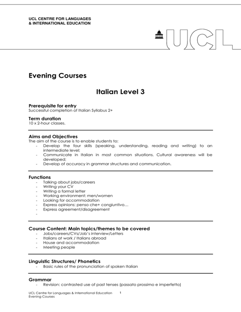 Evening Courses Italian Level 3 Prerequisite For Entry Evening Courses Italian Level 3 Prerequisite For Entry