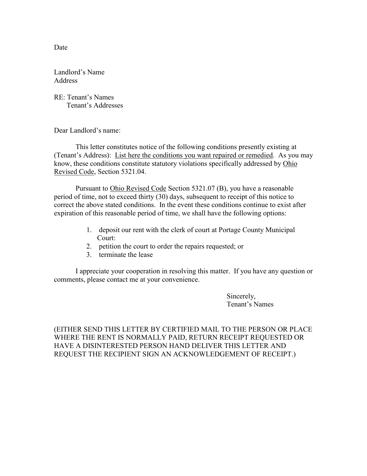 Seriously 40 Reasons For Letter To Landlord Reing Repairs