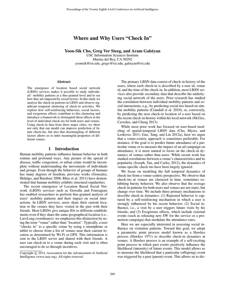 Where And Why Users Check In 