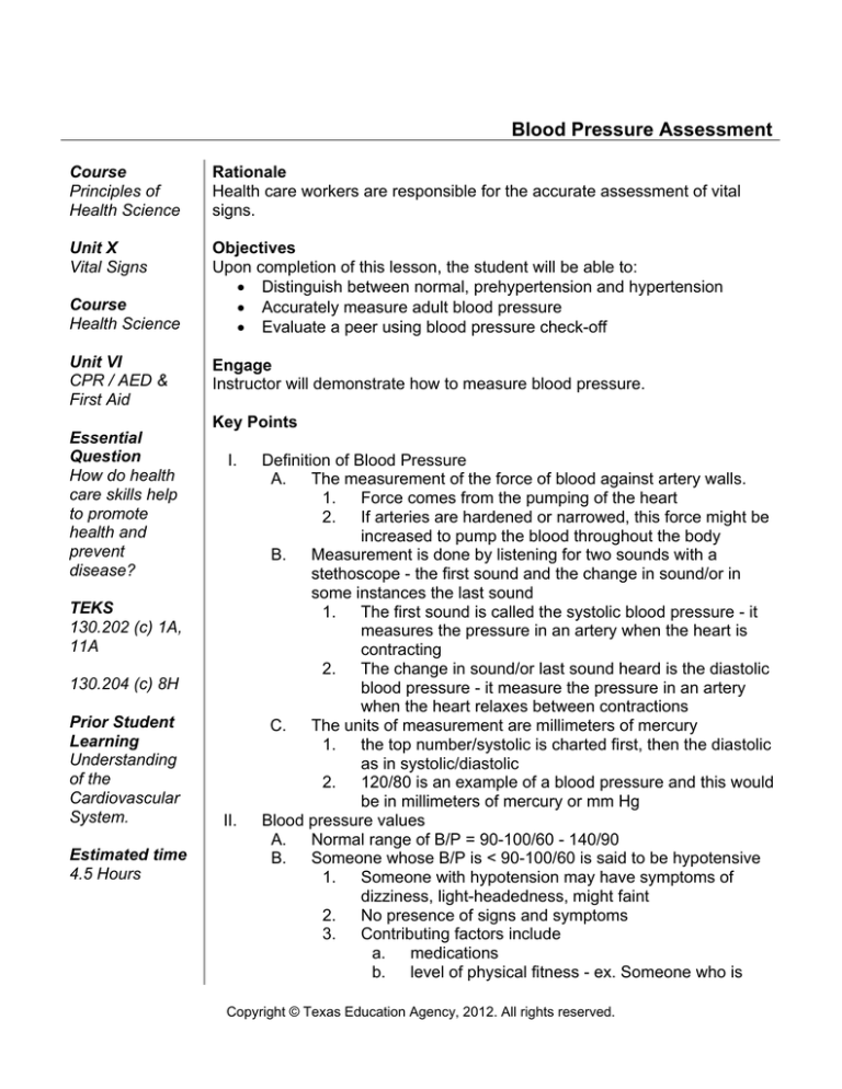 Blood Pressure Assessment