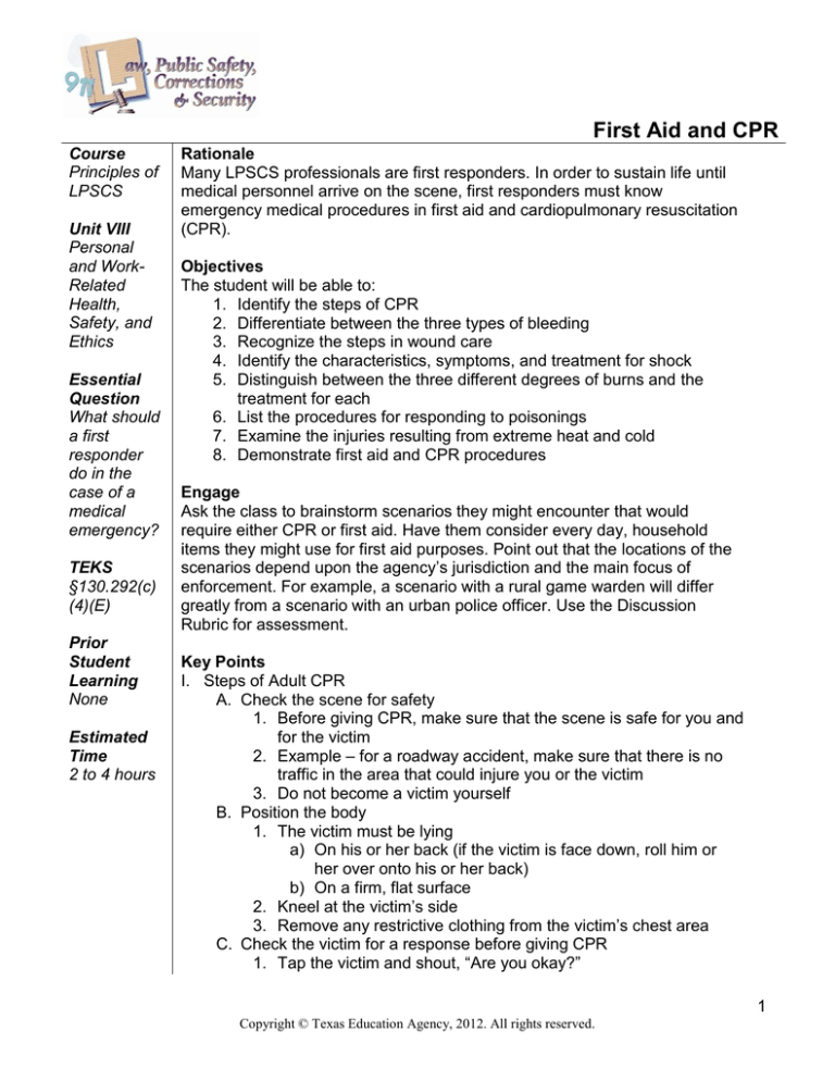 First Aid And CPR