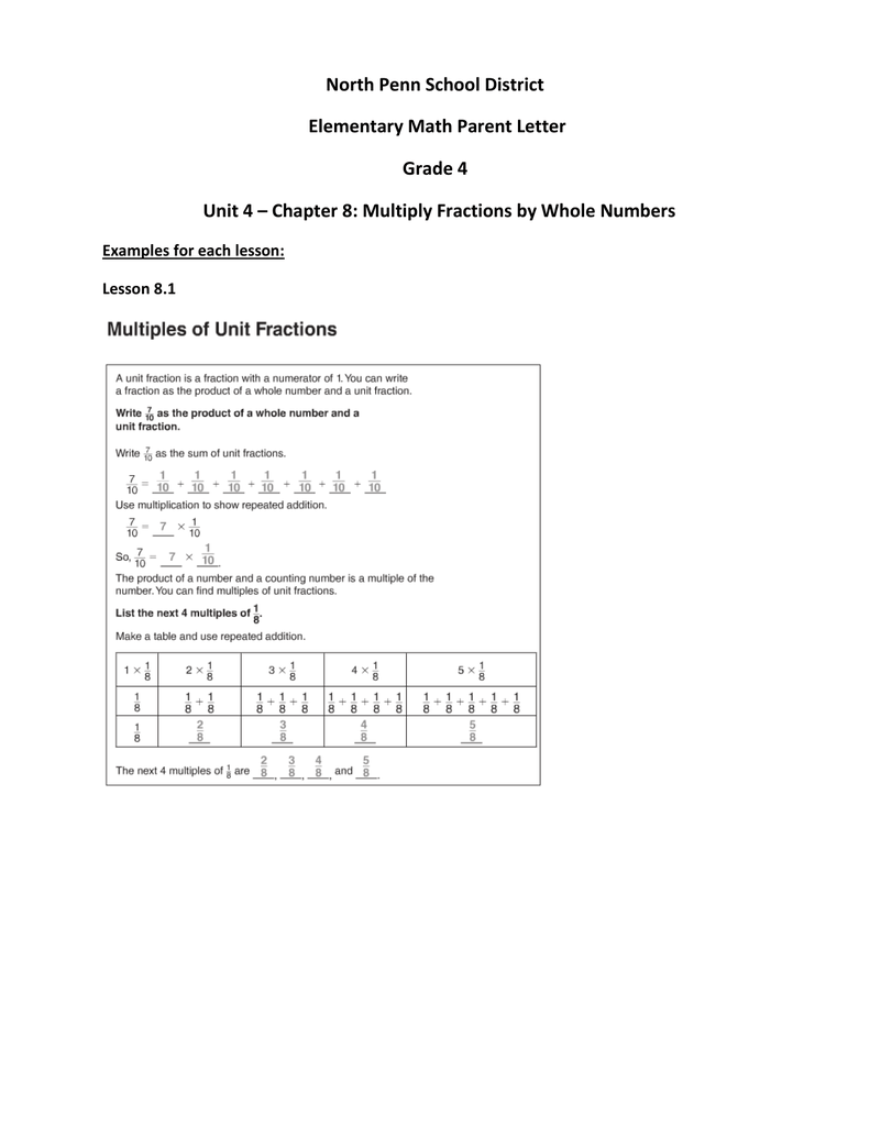 North Penn School District Elementary Math Parent Letter Grade 4 North Penn School District Elementary Math Parent Letter Grade 4