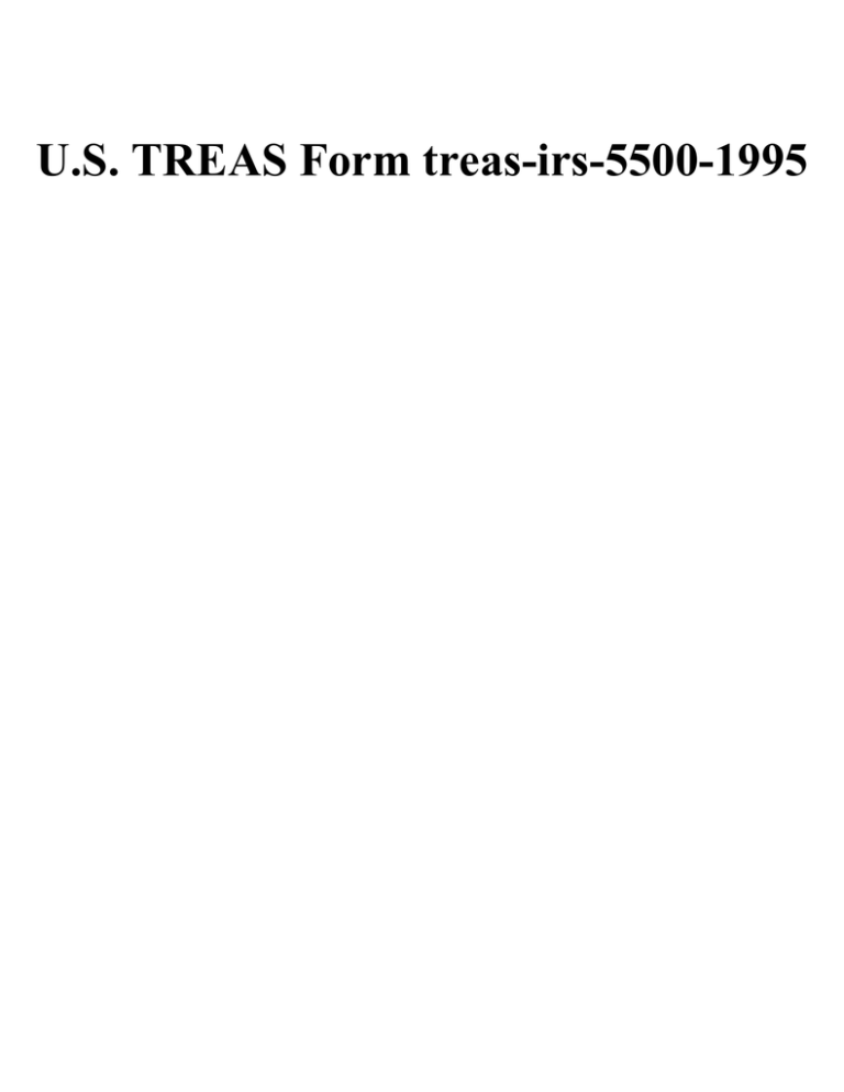 U S TREAS Form Treas irs 5500 1995 U S TREAS Form Treas irs 5500 1995