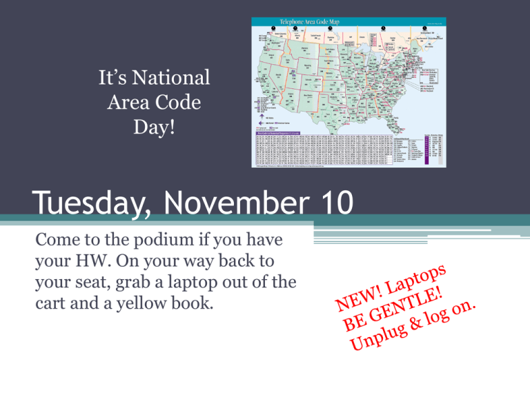 Tuesday November 10 It s National Area Code Day Tuesday November 10 It s National Area Code Day