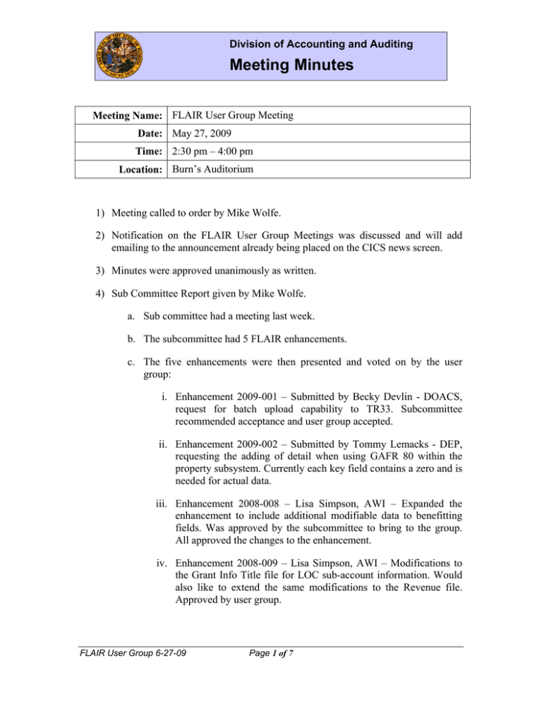 Meeting Minutes