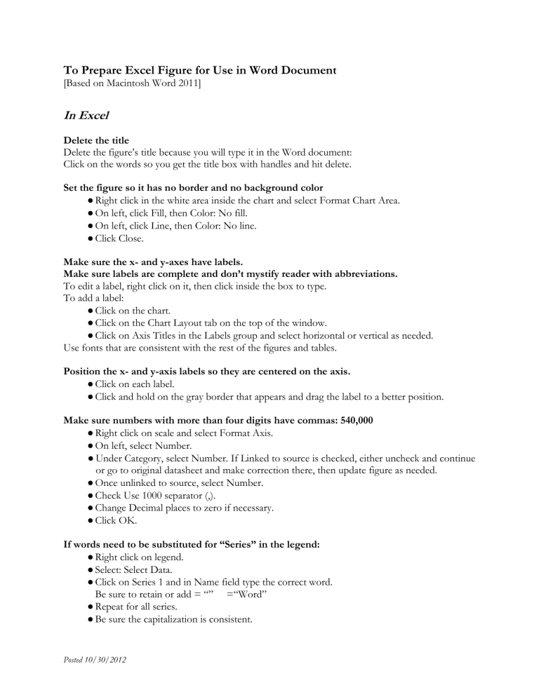 In Excel To Prepare Excel Figure For Use In Word Document
