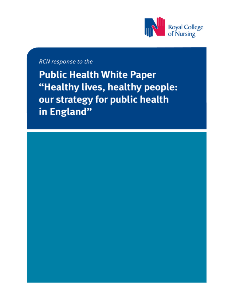 Public Health White Paper Healthy Lives Healthy People In England 