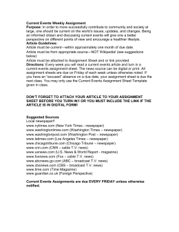 Student Worksheet - Newspaper Article Analysis Sheet