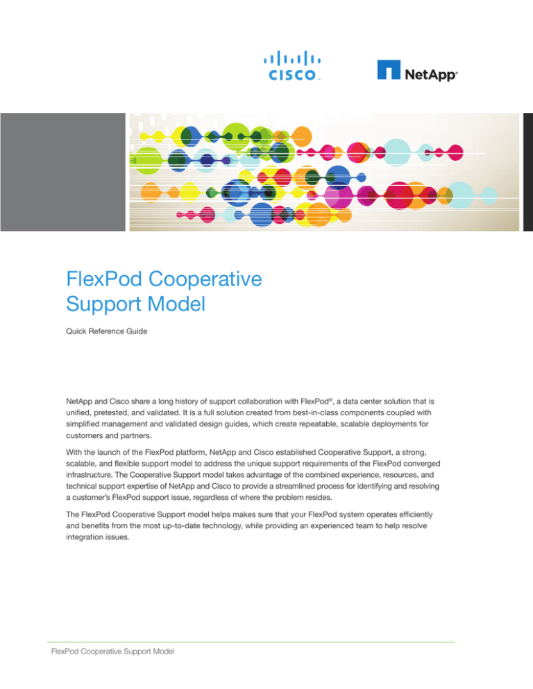 FlexPod Cooperative Support Model