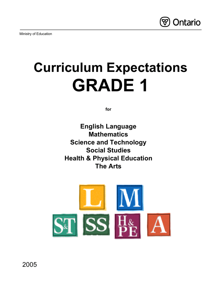GRADE 1 Curriculum Expectations