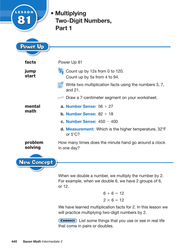 81 Multiplying Two Digit Numbers Part 1
