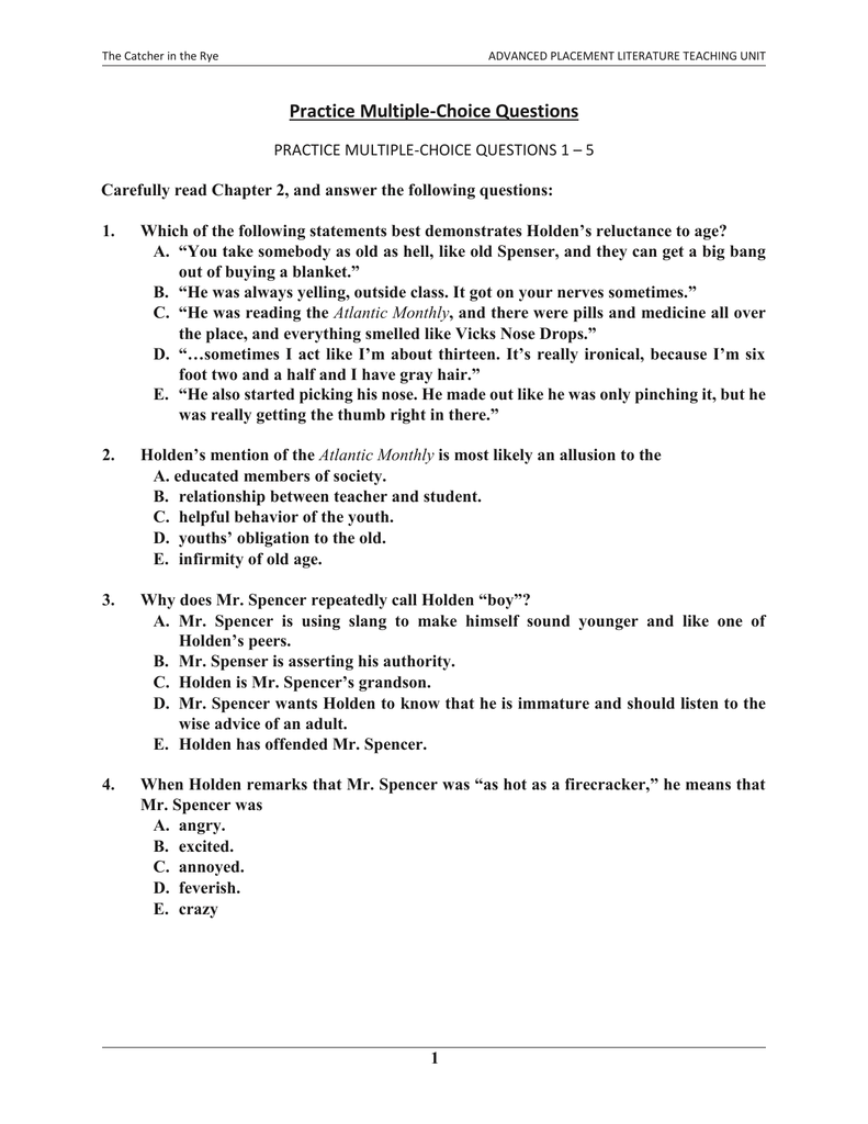 Practice Multiple Choice Questions Practice Multiple Choice Questions