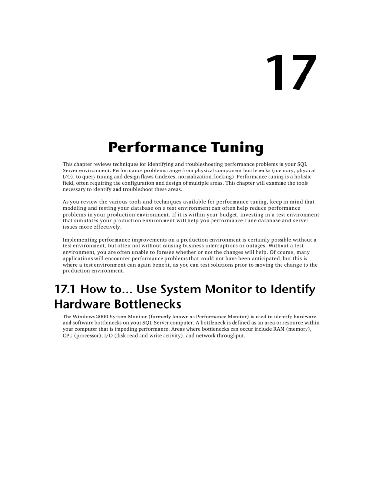 Performance Tuning Performance Tuning