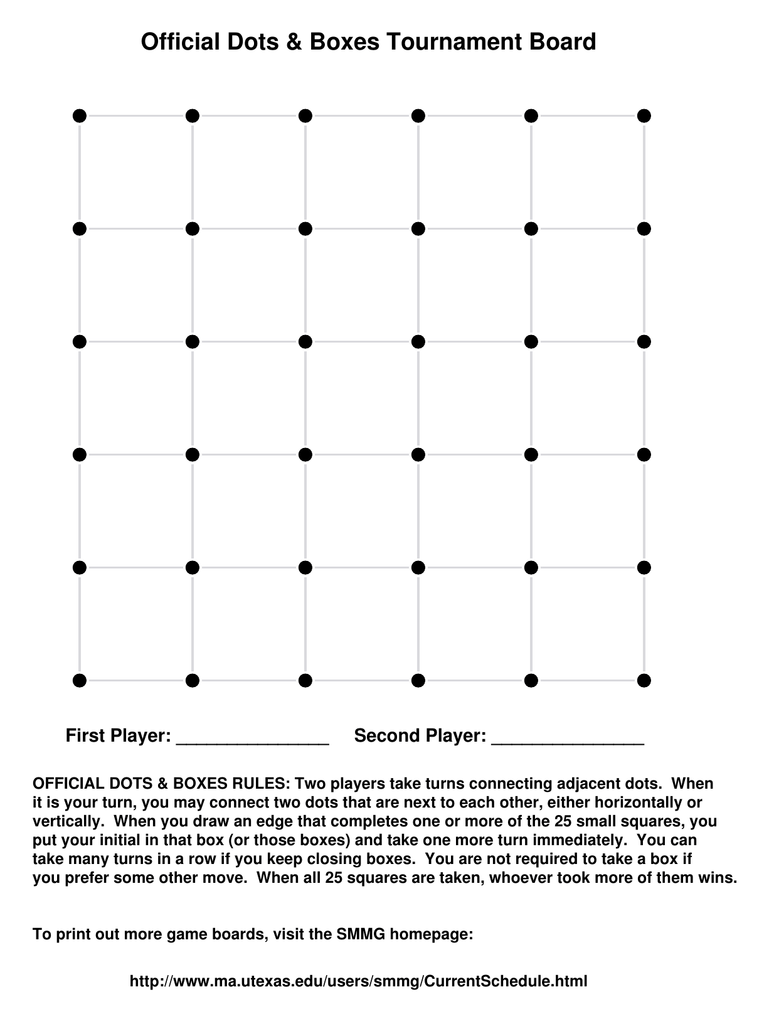 Official Dots Boxes Tournament Board