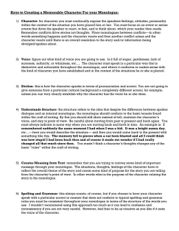 Personal Monologue Project