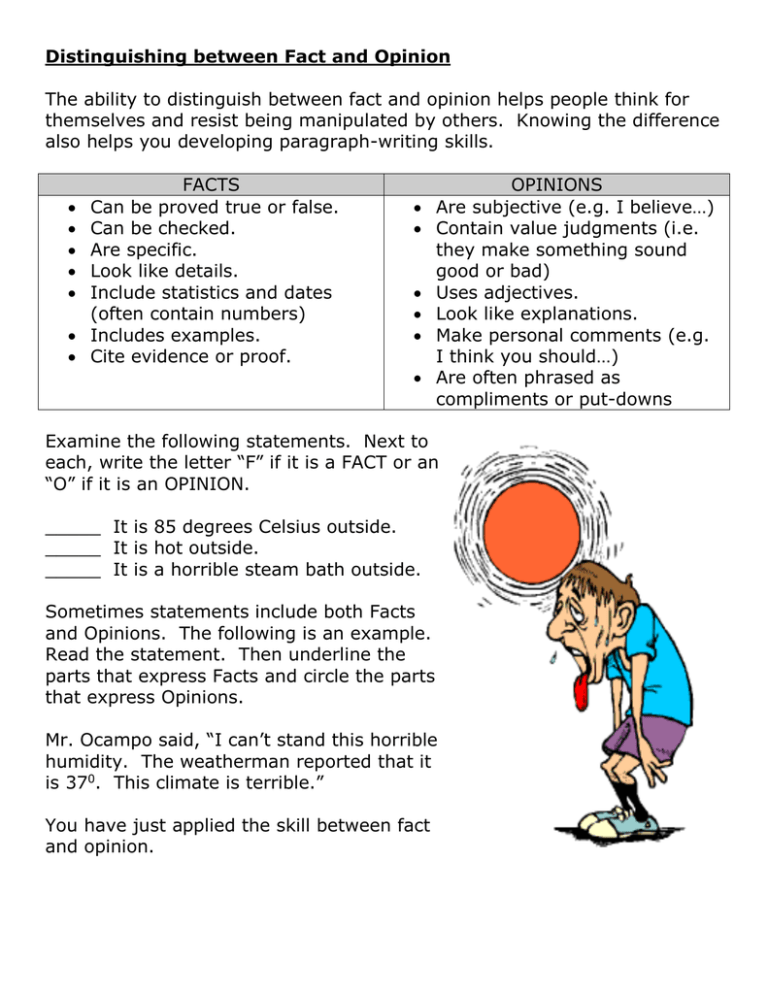 Fact And Opinion Test