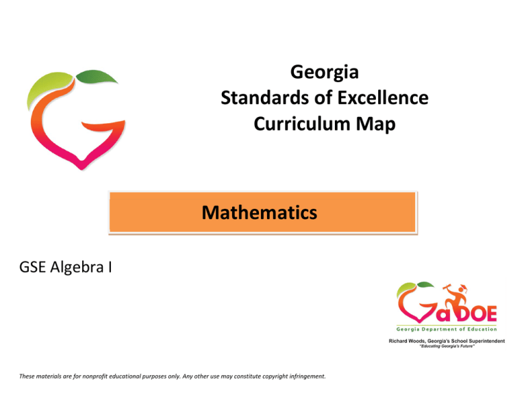 Georgia Standards Of Excellence Curriculum Map