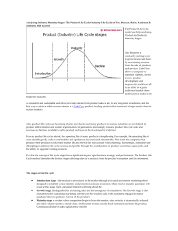Product Life Cycle – Worksheet 3