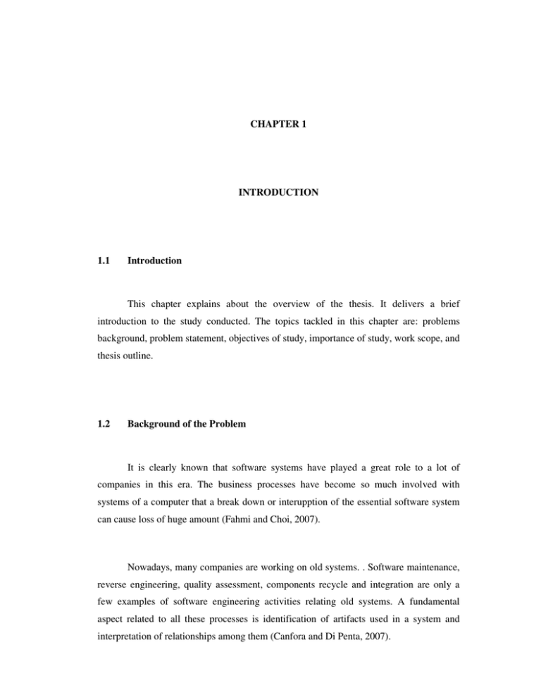 CHAPTER 1 INTRODUCTION 1 1