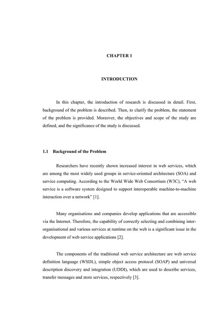 In This Chapter The Introduction Background Of The Problem Is 