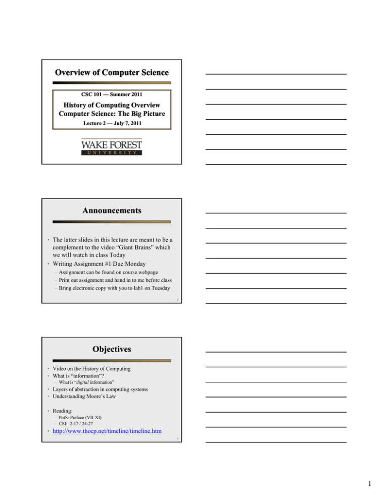 Overview Of Computer Science
