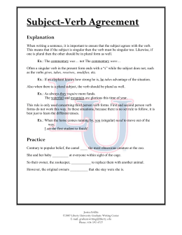 Subject-Verb Agreement Flowchart