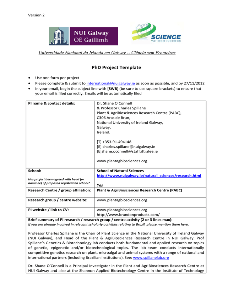 PhD Project Template