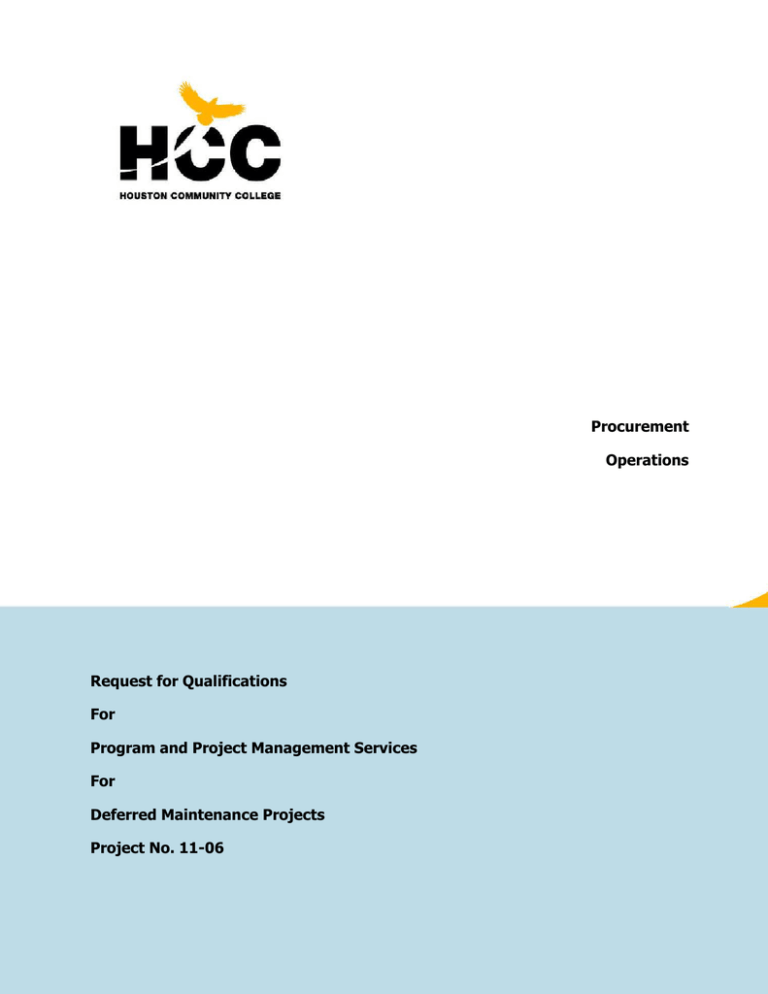 Procurement Operations Request for Qualifications For