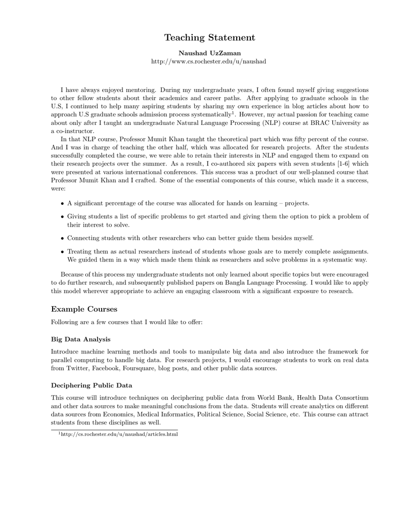 Teaching Statement