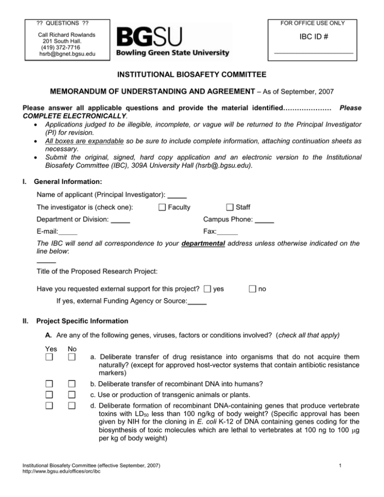 IBC Application Form IBC Application Form