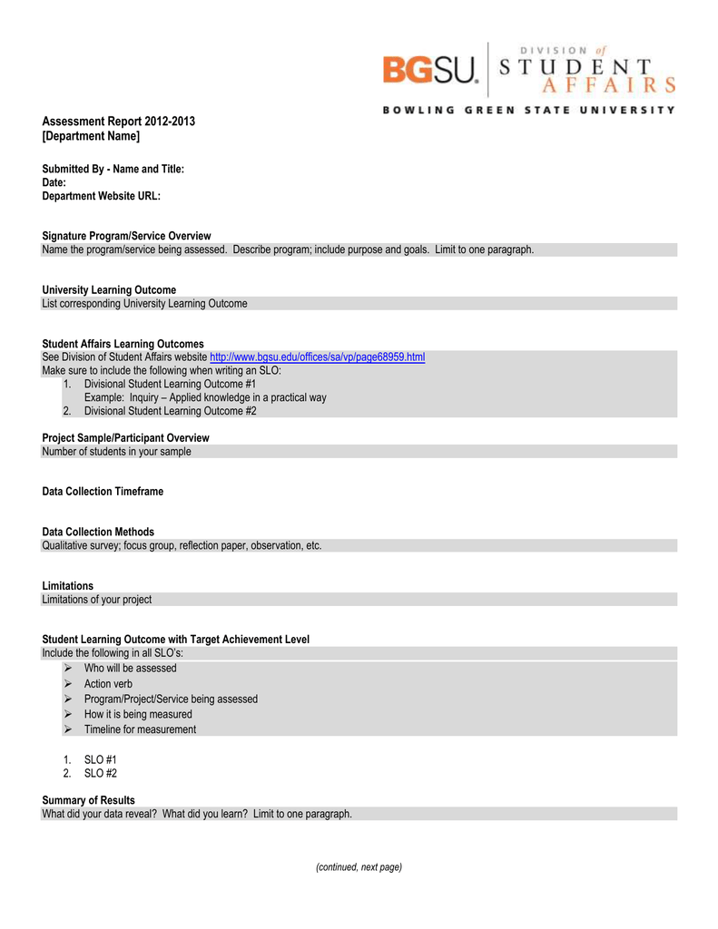 Project Assessment Report Sample Master Of Template Document