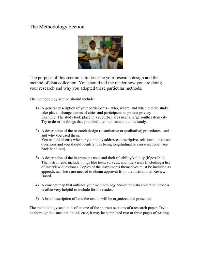  Methodology Section Of A Research Paper Methodology Section Of The 