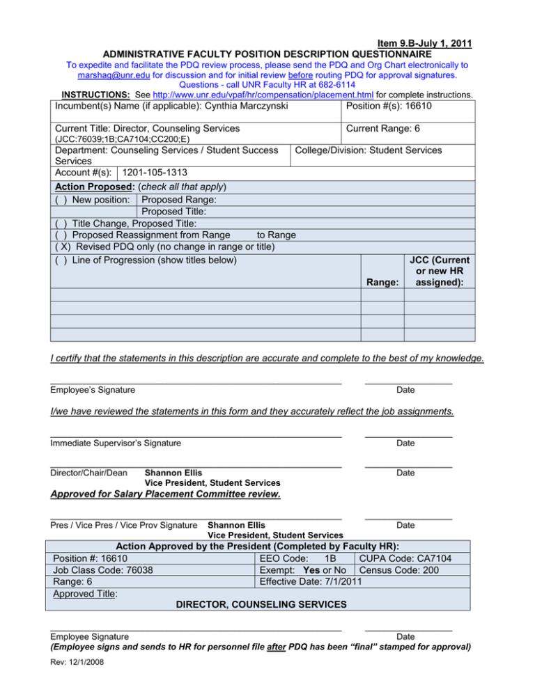 Director, Counseling Services