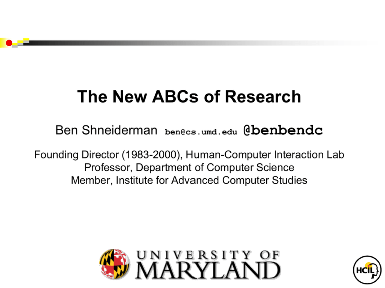 The New ABCs of Research