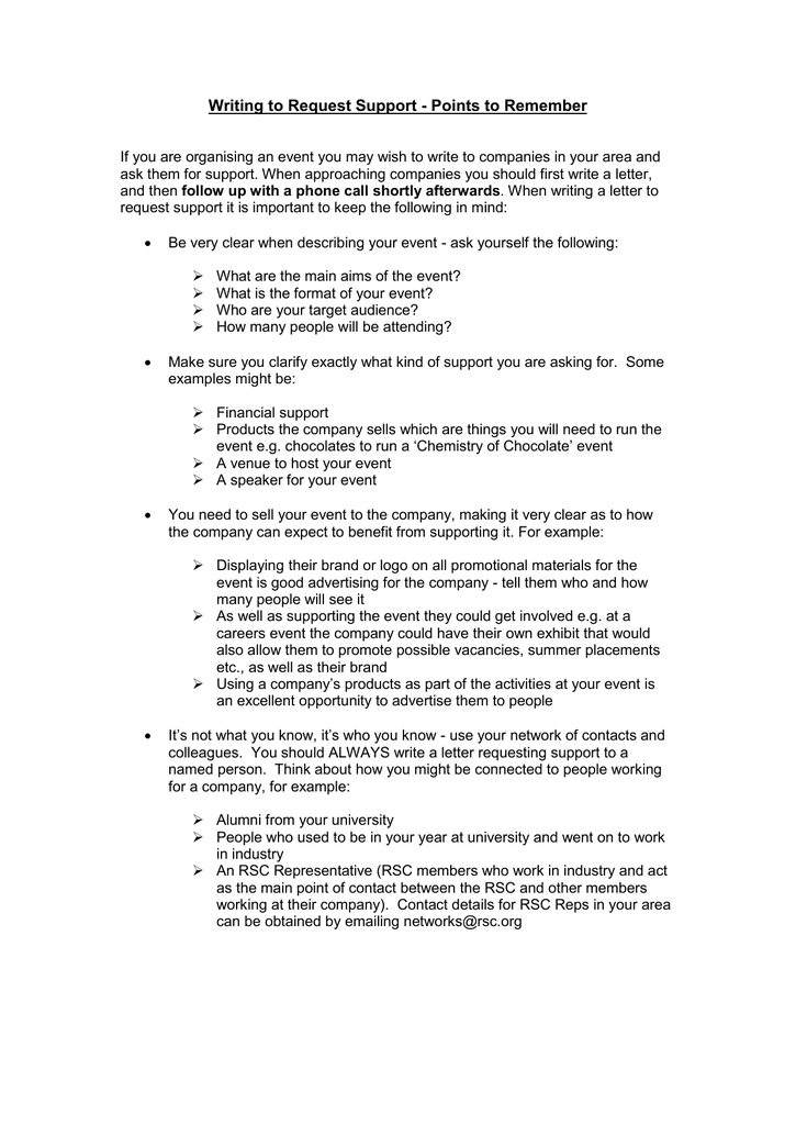 Asking For Support Letter Collection Letter Template Collection