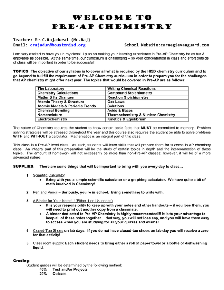 Pre AP Syllabus