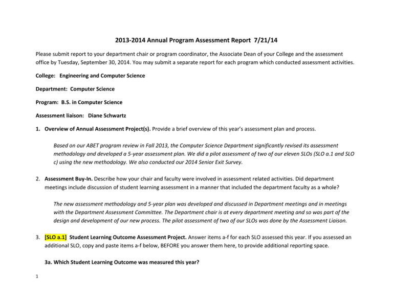 Computer Science Report 2013 14