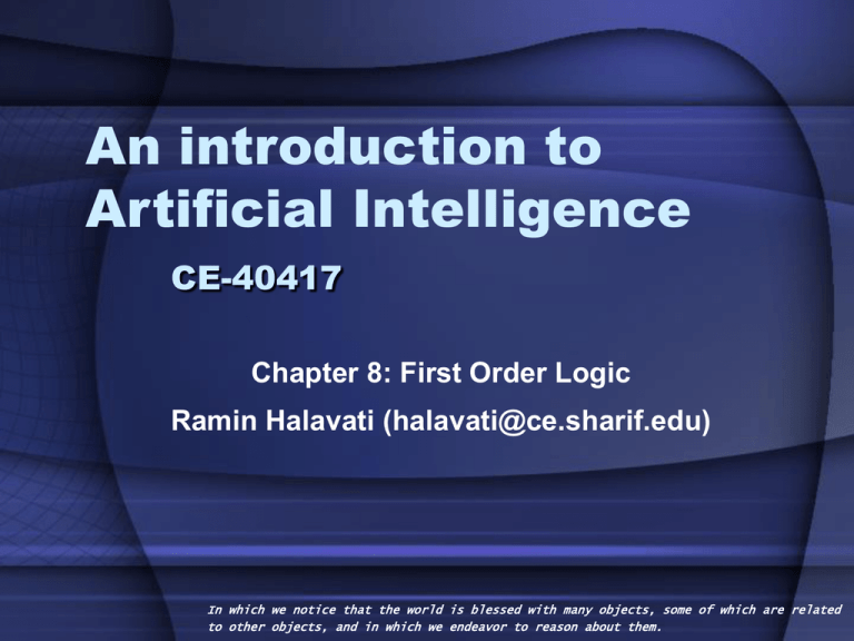 AI 08 First Order Logic ppt