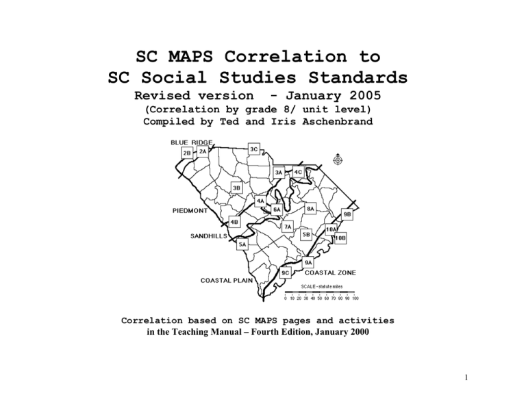 SC MAPS Correlation To SC Social Studies Standards