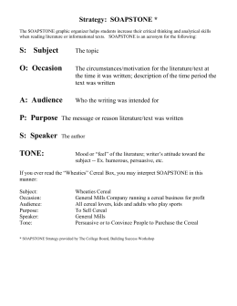 SOAPSTONE Document Analysis