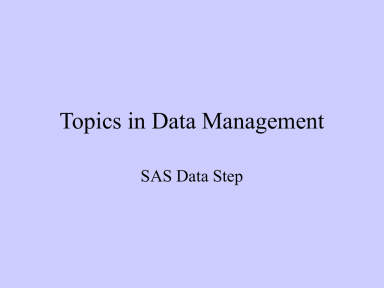 Topics In Data Management PPT 