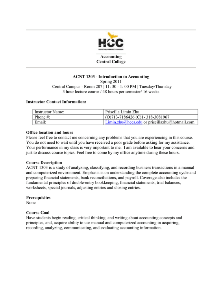 ACNT1303I introduction to account Syllabus spring 2011.doc
